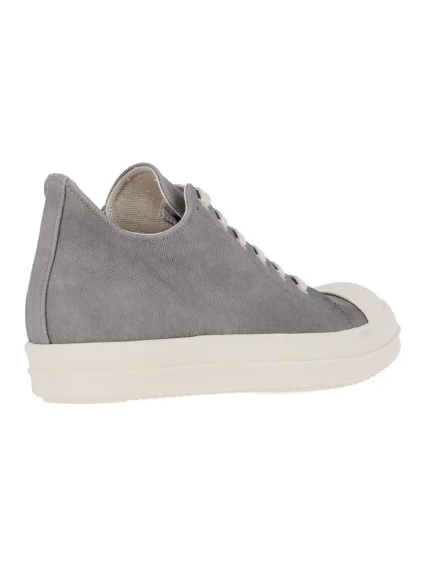 Rick Owens Low Top Cotton Canvas Sneakers - Gray