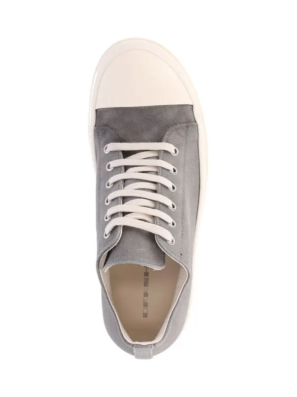 Rick Owens Low Top Cotton Canvas Sneakers - Gray