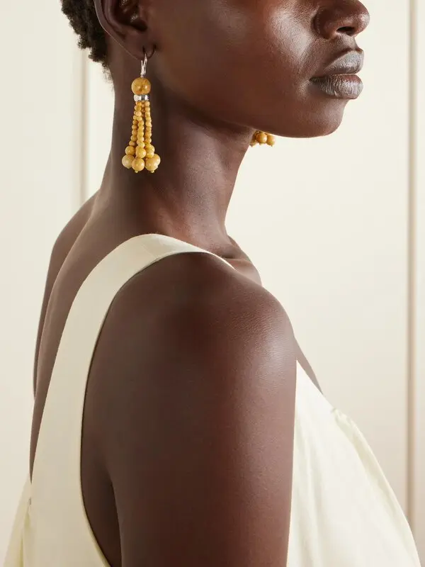 Le Sundial Venice Opera Tassel Earrings With Moonstone