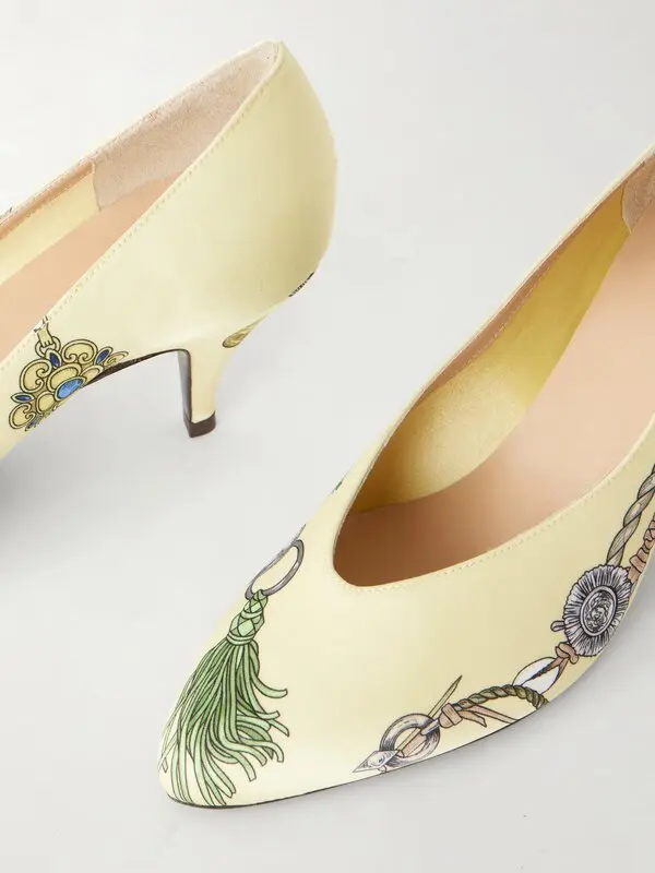 Versace Tina Printed Satin Pumps