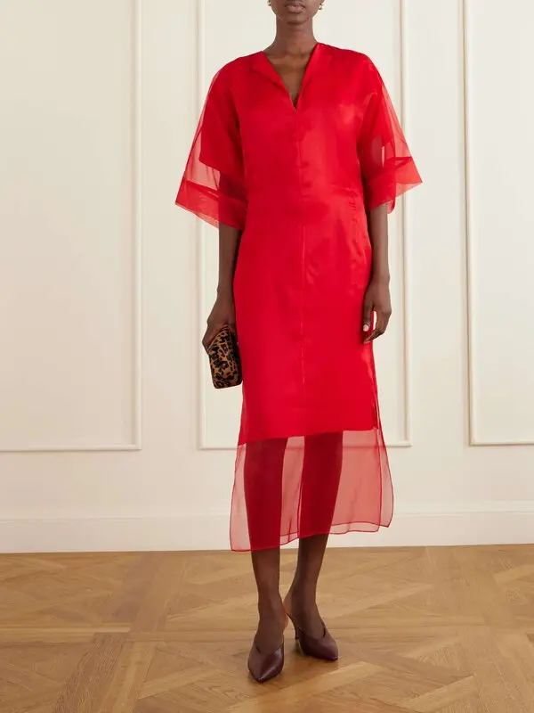Brandon Maxwell The Zuri Silk-organza Midi Dress