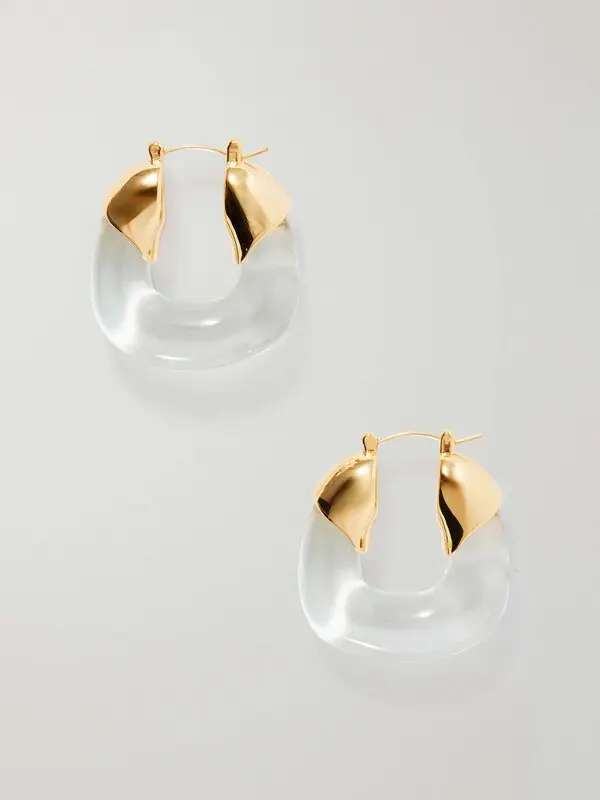 LIZZIE FORTUNATO Gold-plated And Resin Hoop Earrings - Blue