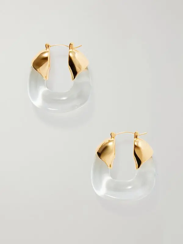 LIZZIE FORTUNATO Gold-plated And Resin Hoop Earrings - Blue