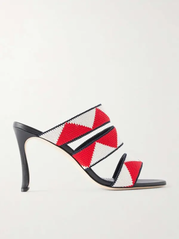 Manolo Blahnik Capro 90 Woven Sandals