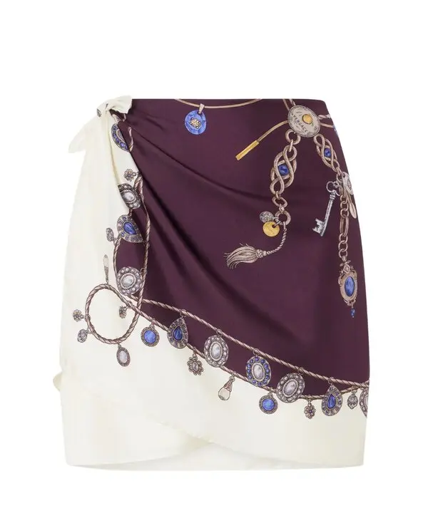 Versace Printed Silk-twill Mini Wrap Skirt