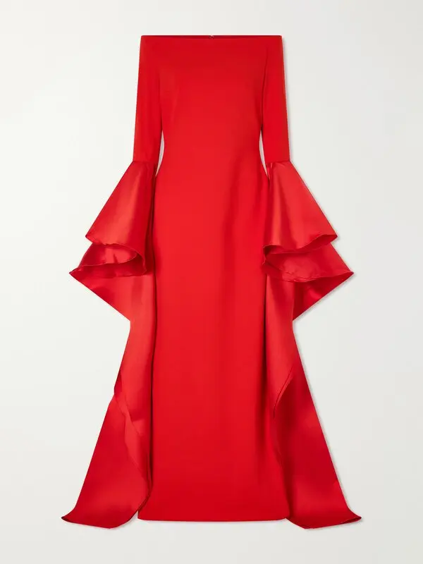 Solace London Astria Draped Gown - Red