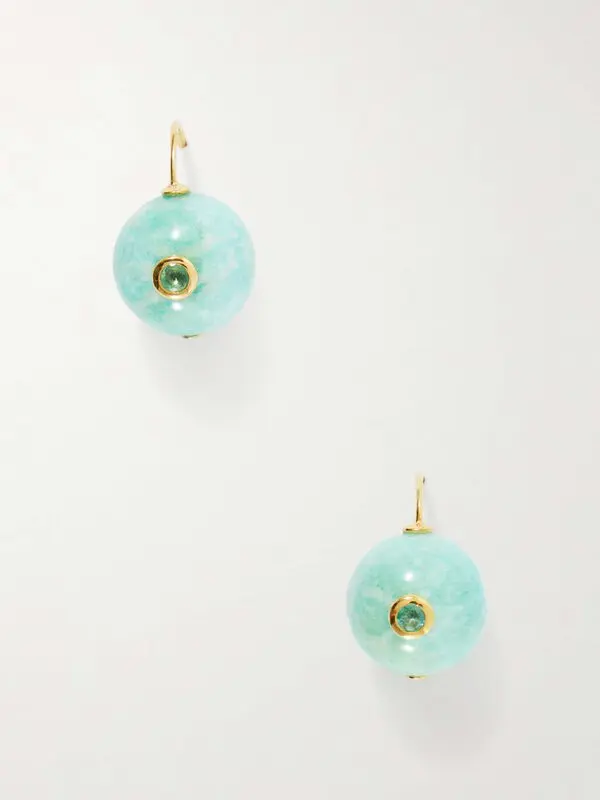 LIZZIE FORTUNATO Comet Beaded Amazonite Earrings