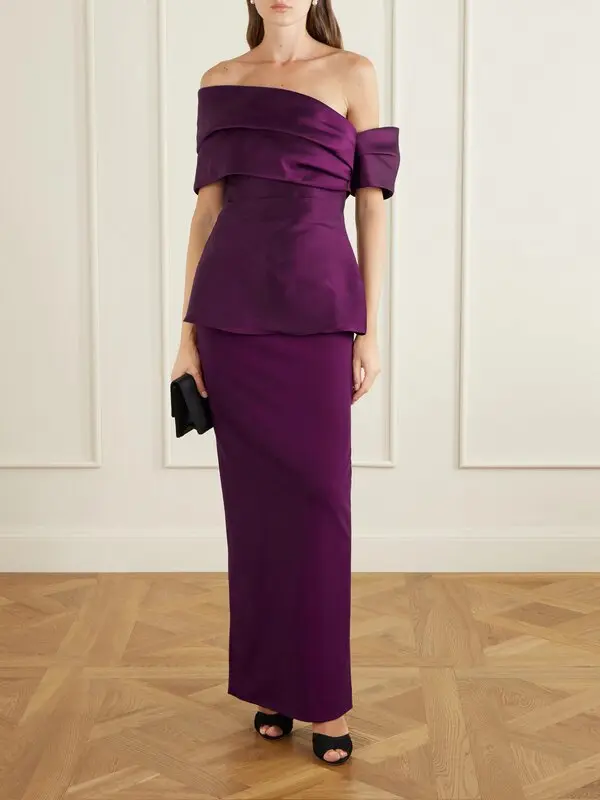 Solace London Lucine Off-the-shoulder Gown - Purple