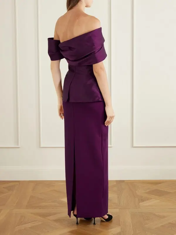 Solace London Lucine Off-the-shoulder Gown - Purple