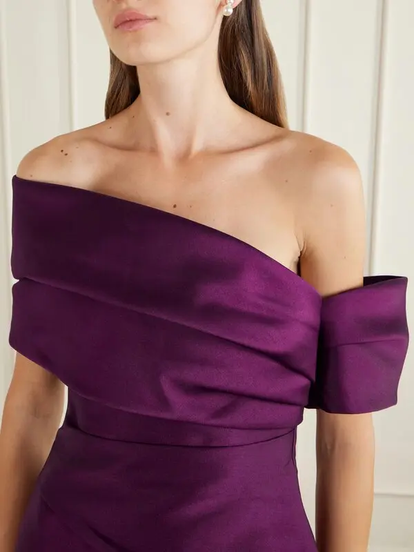 Solace London Lucine Off-the-shoulder Gown - Purple
