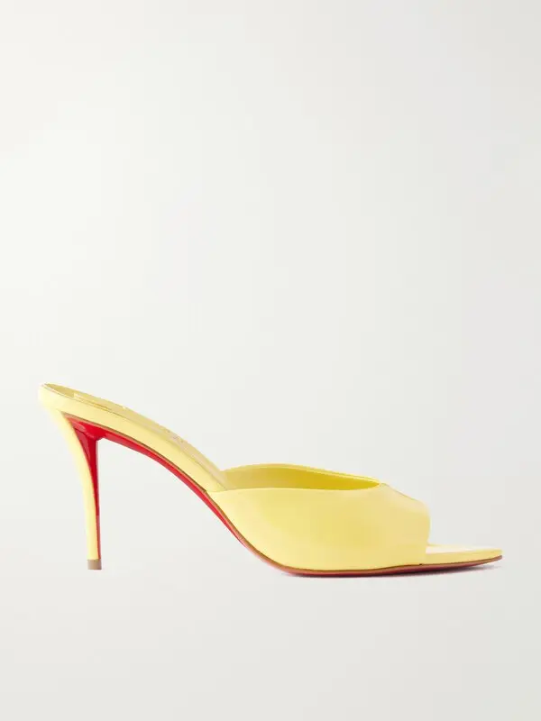 CHRISTIAN LOUBOUTIN Miss Z 80 Leather Mules - Yellow