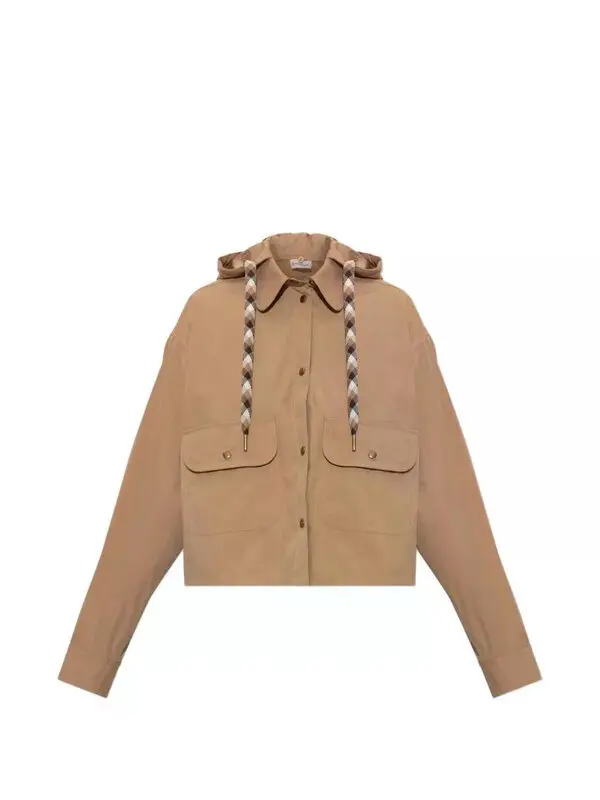 Moncler Cropped Hooded Jacket - Neutrals