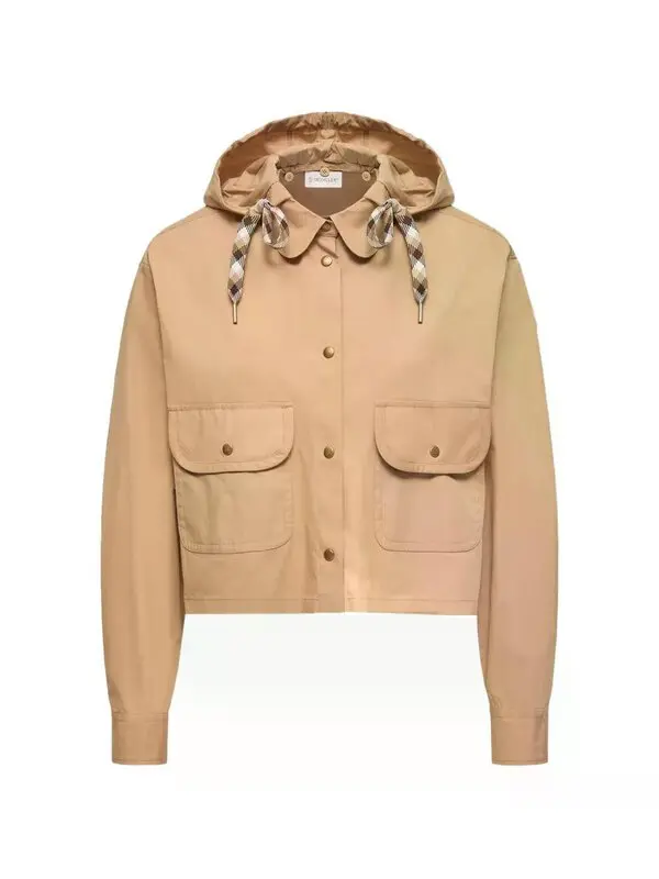 Moncler Cotton Blend Hooded Shirt Jacket