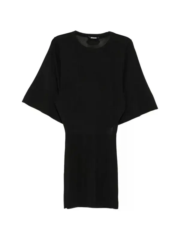 Jacquemus Batwing-sleeve Knitted Dress - Black