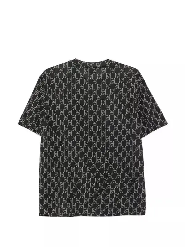 Emporio Armani Monogram-print Short-sleeve T-shirt - Black