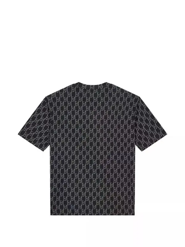 Emporio Armani Monogram-print Short-sleeve T-shirt - Black