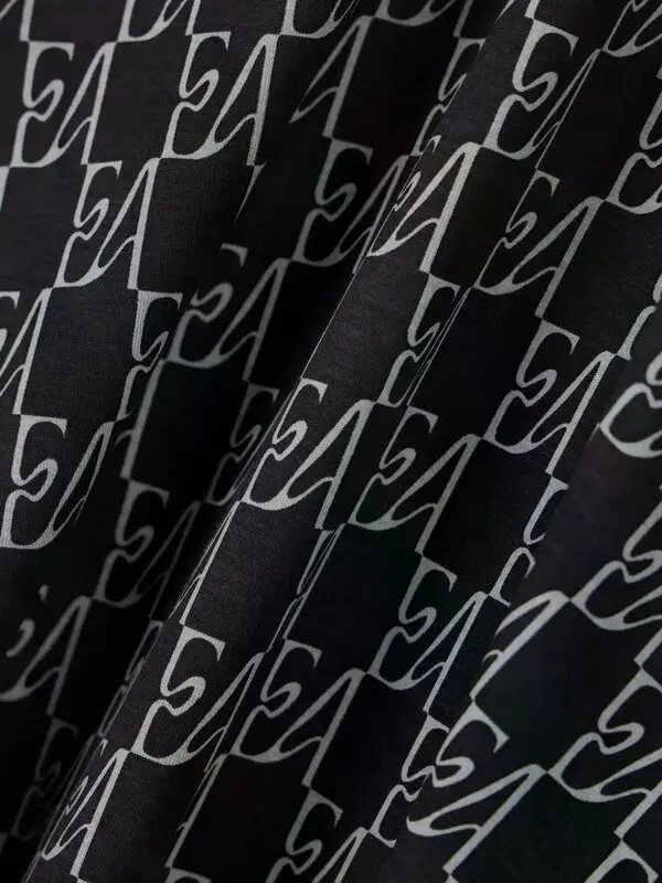 Emporio Armani Monogram-print Short-sleeve T-shirt - Black