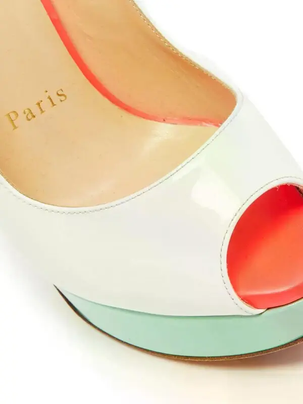CHRISTIAN LOUBOUTIN Lady Peep Platform Sandals - White