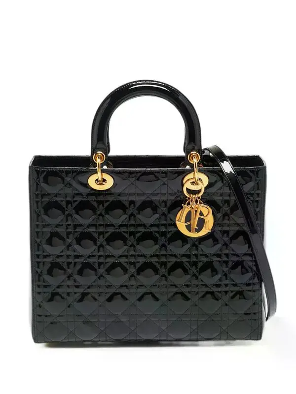 Dior Lady Cannage Tote Bag - Black
