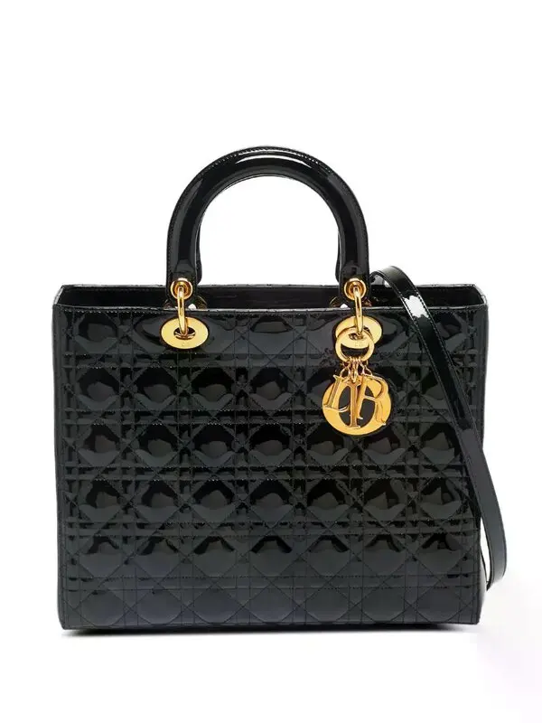Dior Lady Cannage Tote Bag - Black
