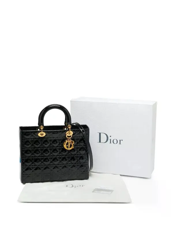 Dior Lady Cannage Tote Bag - Black