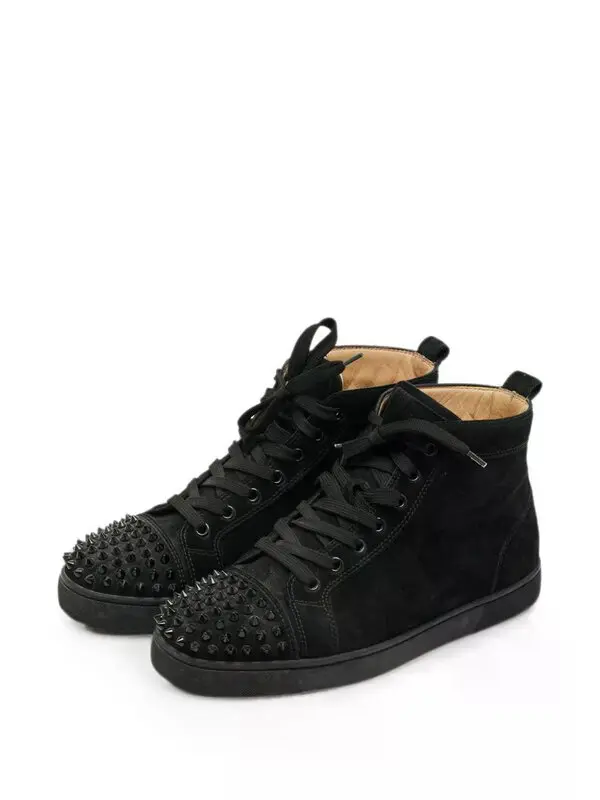 CHRISTIAN LOUBOUTIN Lou Spikes Suede Sneakers - Black