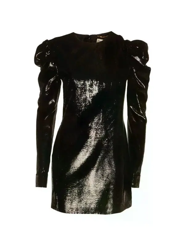Saint Laurent Puff-sleeve Mini Dress - Black