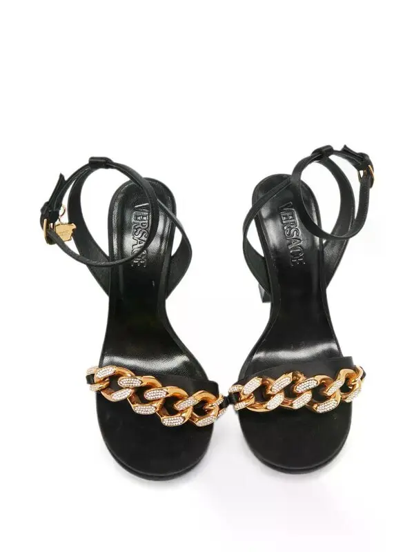 Versace Medusa Satin Heeled Sandals