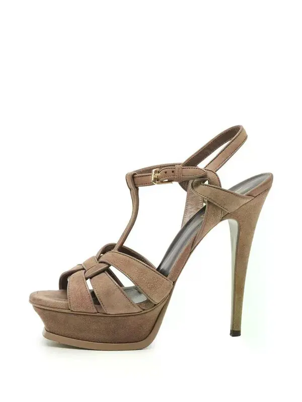 Saint Laurent Tribute Suede Platform Sandals