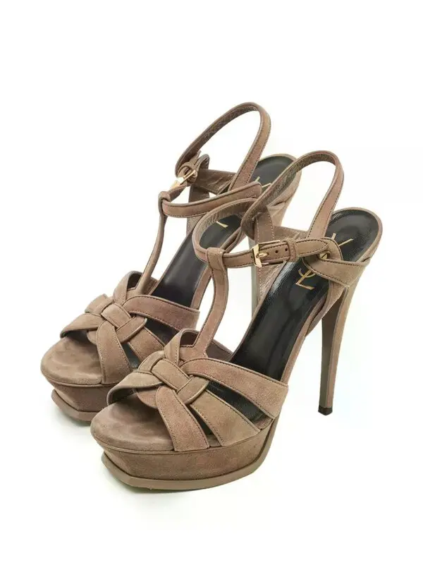 Saint Laurent Tribute Suede Platform Sandals