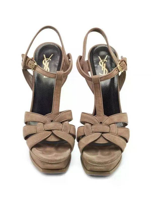 Saint Laurent Tribute Suede Platform Sandals