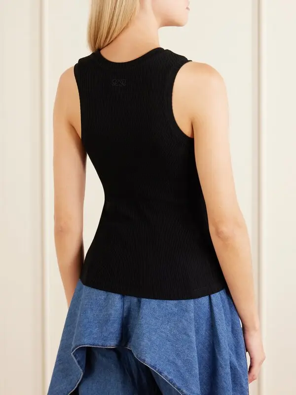 Loewe Appliquéd Ribbed Cotton-blend Tank