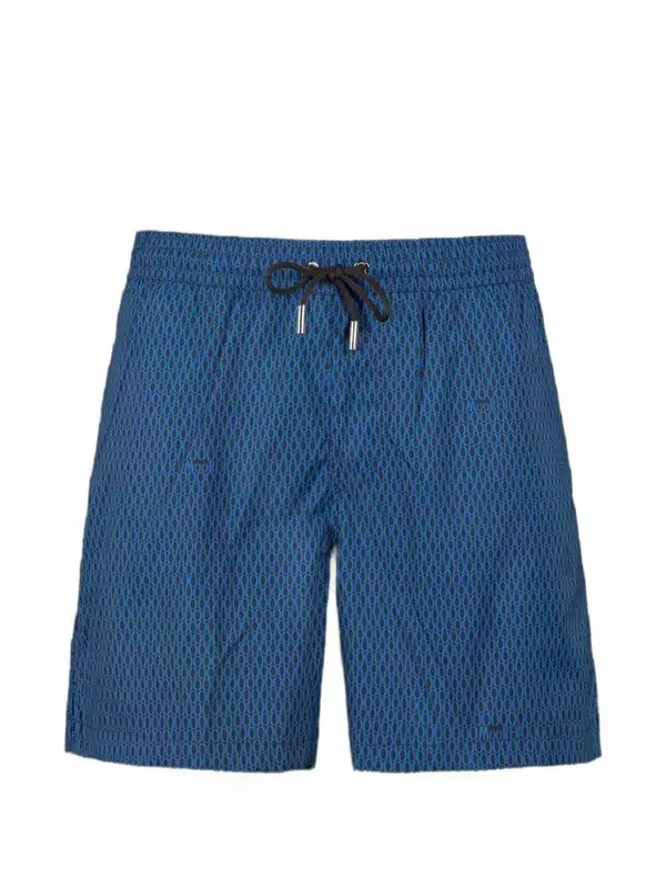 MOORER Geometric Print Swim Shorts - Blue