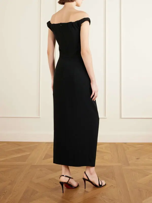 VIOLANTE NESSI Aurel Gathered Crepe Midi Dress