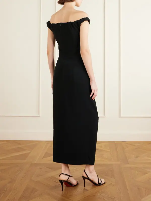 VIOLANTE NESSI Aurel Off-the-shoulder Gathered Midi Dress