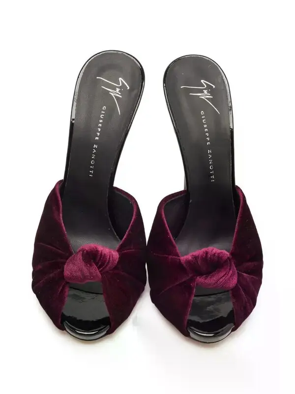 GIUSEPPE ZANOTTI Knotted Velvet Stiletto Sandals