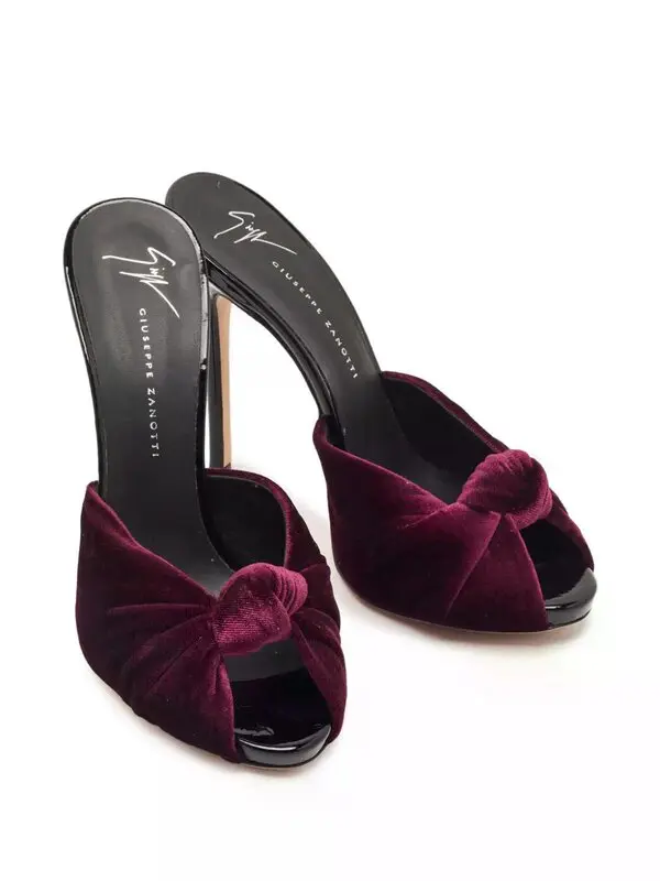 GIUSEPPE ZANOTTI Knotted Velvet Stiletto Sandals