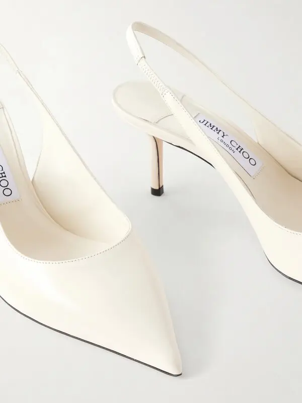 JIMMY CHOO Love 65 Leather Slingback Pumps - Neutrals