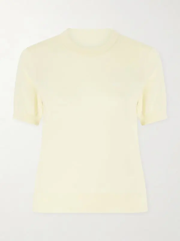 Loewe Anagram Embroidered Wool-blend Sweater - Yellow