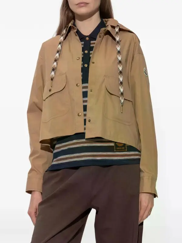 Moncler Hooded Cropped Jacket - Neutrals