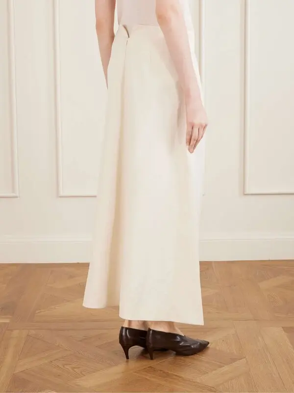 Khaite Tal Woven Midi Skirt
