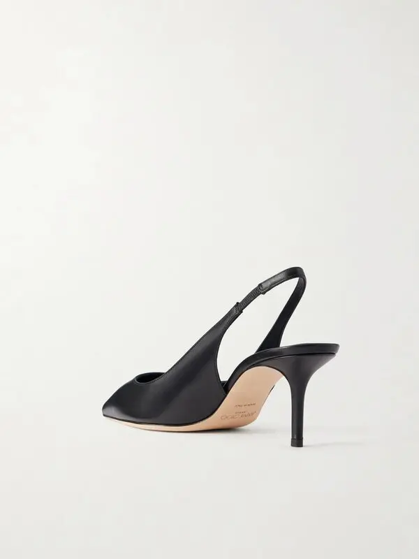 JIMMY CHOO Love 65 Leather Slingback Pumps - Black