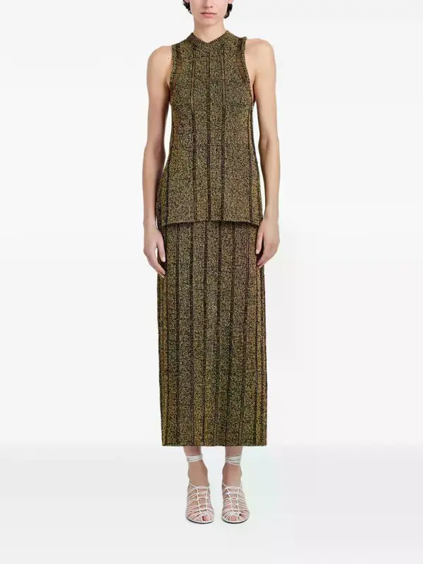 Proenza Schouler Maelle Drop Needle Tweed Top - Gold