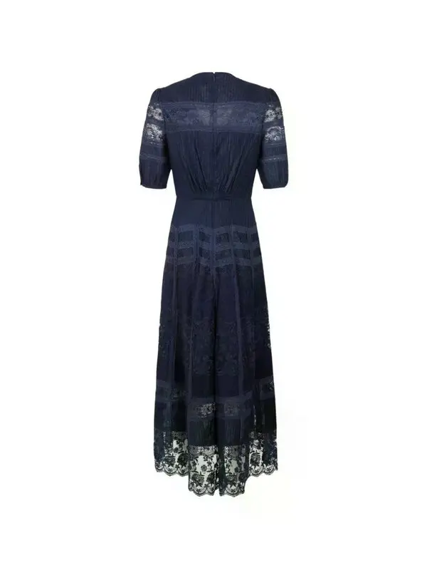 Saloni Lea Lace Panel Dress