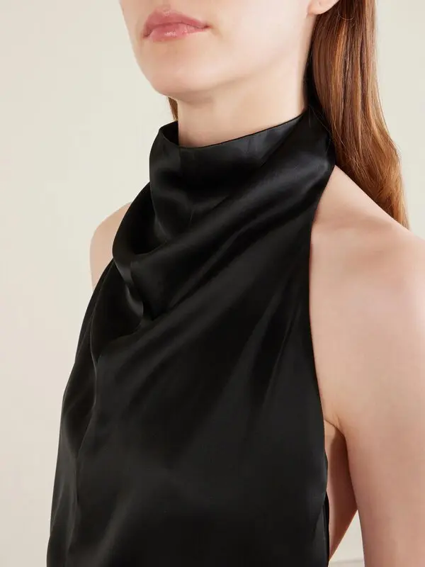 Khaite Rone Satin Halterneck Blouse