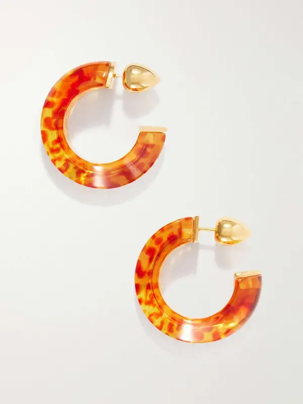 Alaïa Gold-tone Resin Hoop Earrings - Leopard Print