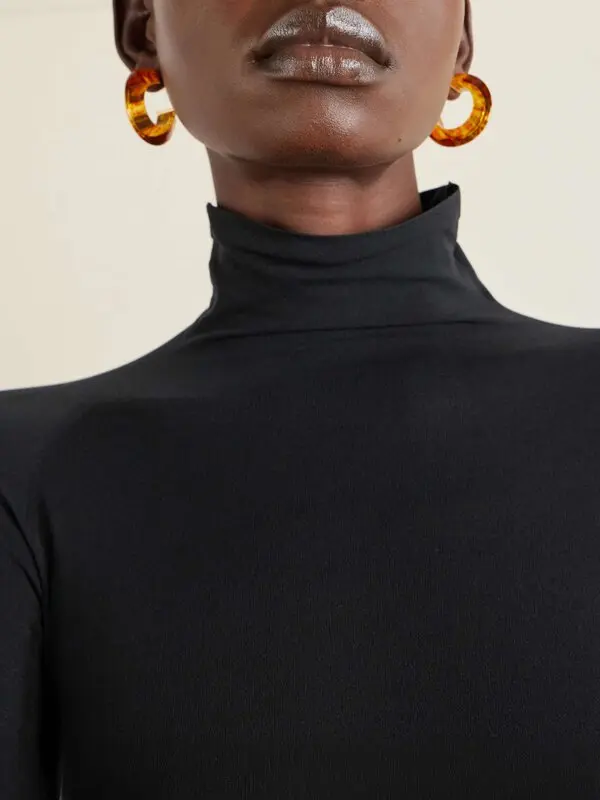 Alaïa Gold-tone Resin Hoop Earrings