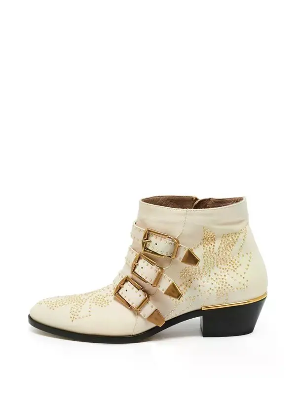 Chloé Susanna Buckled Ankle Boots - Neutrals