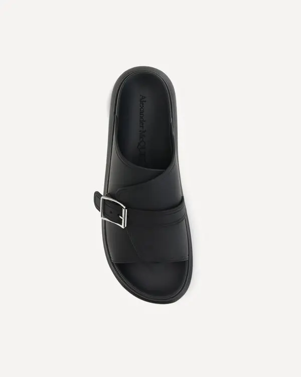 Alexander McQueen Buckle Slide Sandals - Black