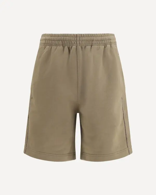Burberry Cotton Shorts With Check Trim - Brown